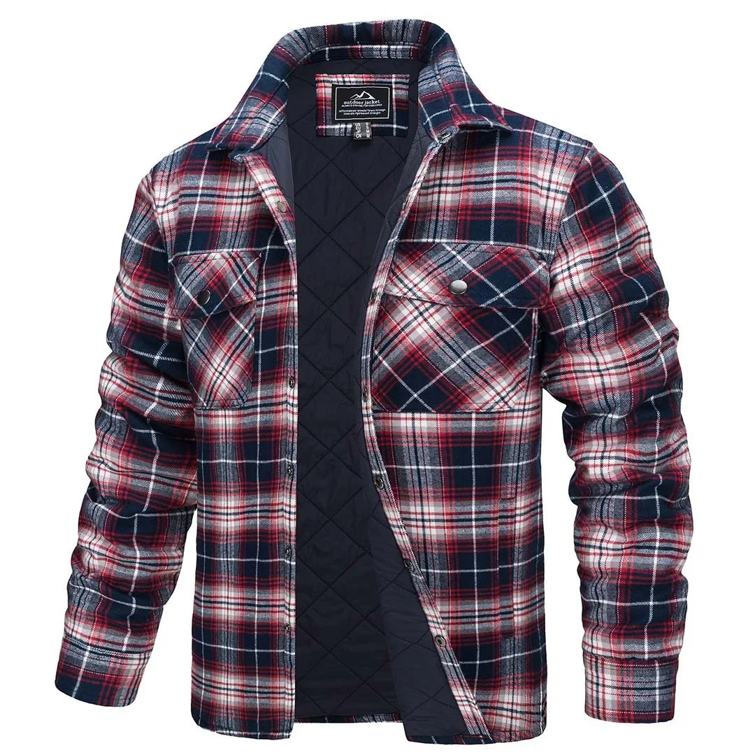 Men's Flannel Shirt Long Sleeve Button Down Jacket