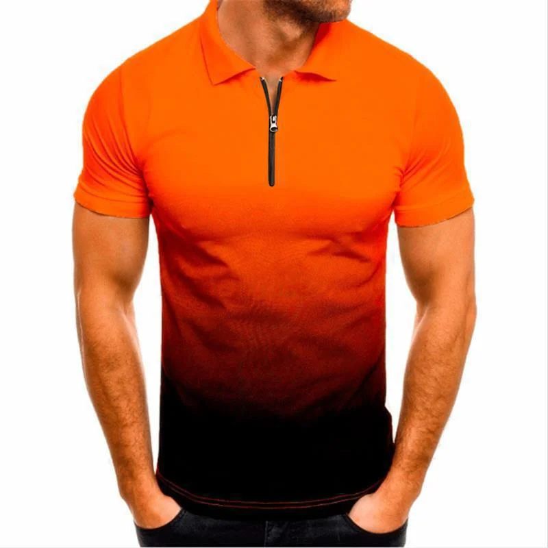 Men's Summer Gradient Polo Shirt