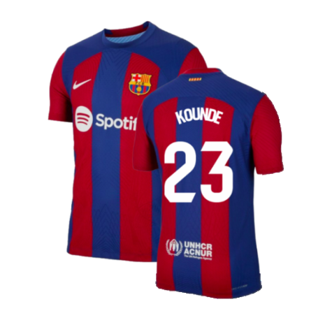 FC Barcelona Jules Kounde 23 Home Shirt Kit 2023-2024