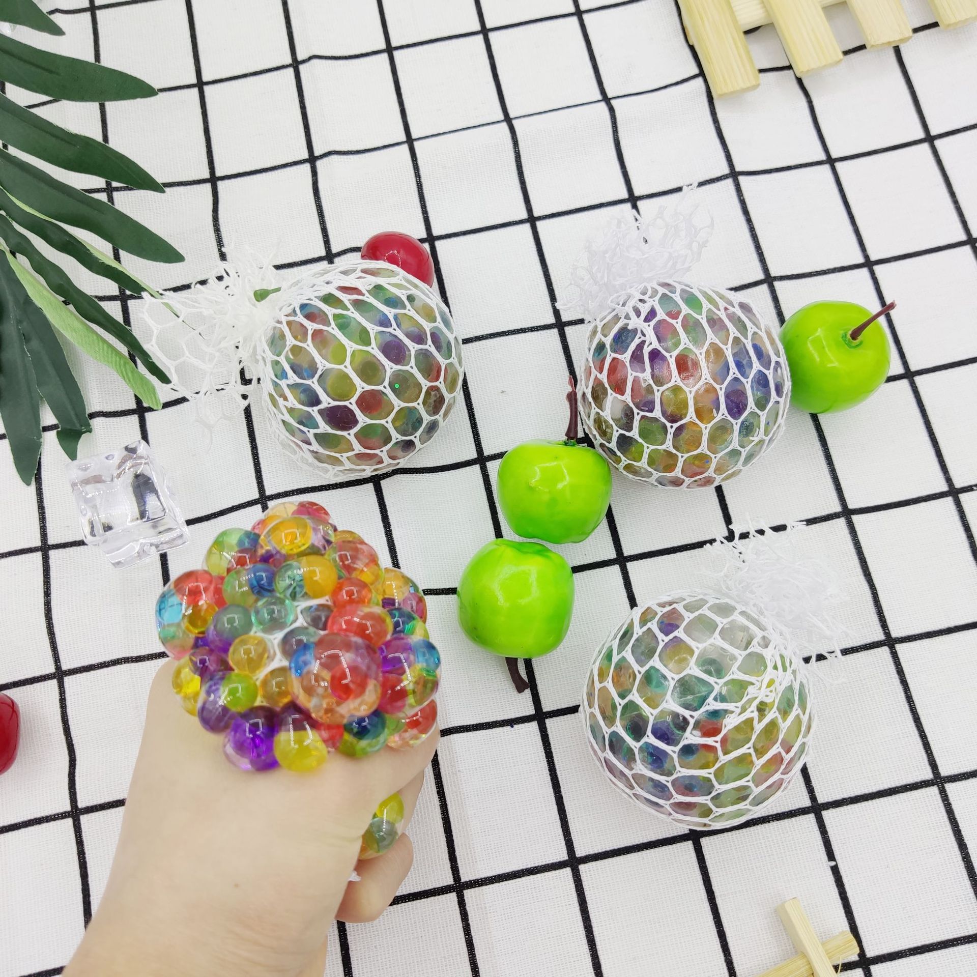 Colorful Squishy Ball With Net Fidget Ball