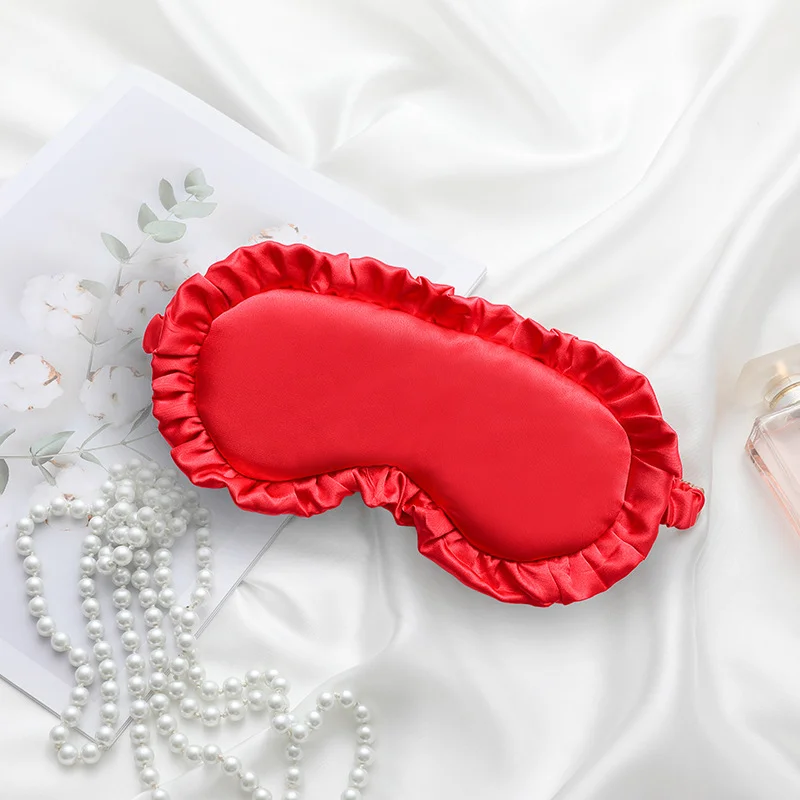 Ruffled Shading Travel Silk Eye Mask