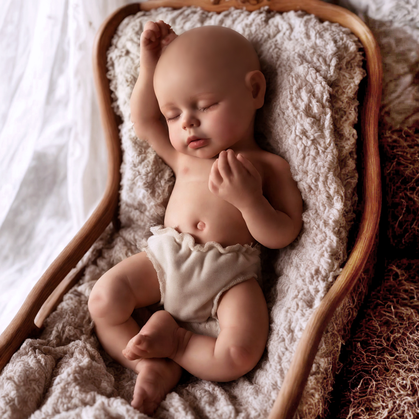 16'' Realistic Silicone Sleeping Baby Little Infant Girl Vocain ...