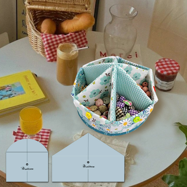 DIY Round partitioned box Template - With Instruction