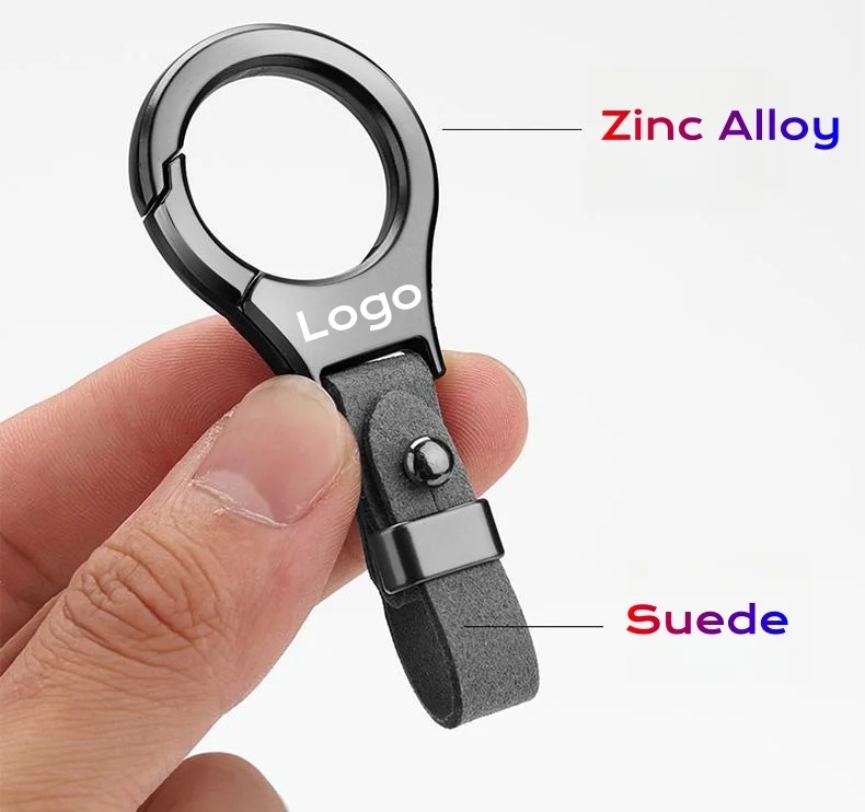 New zinc alloy suede keychain