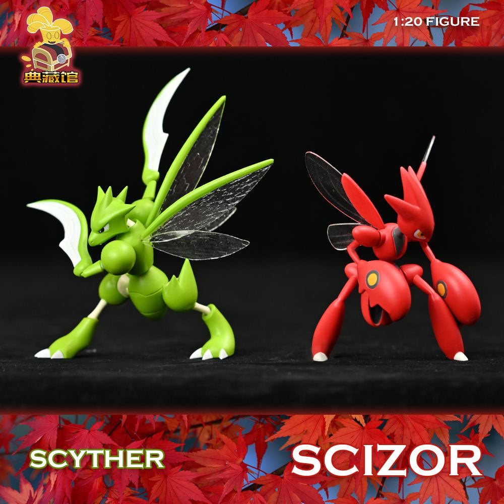 1/20 World Zukan Original Colour Scyther & Scizor - Pokemon Resin ...