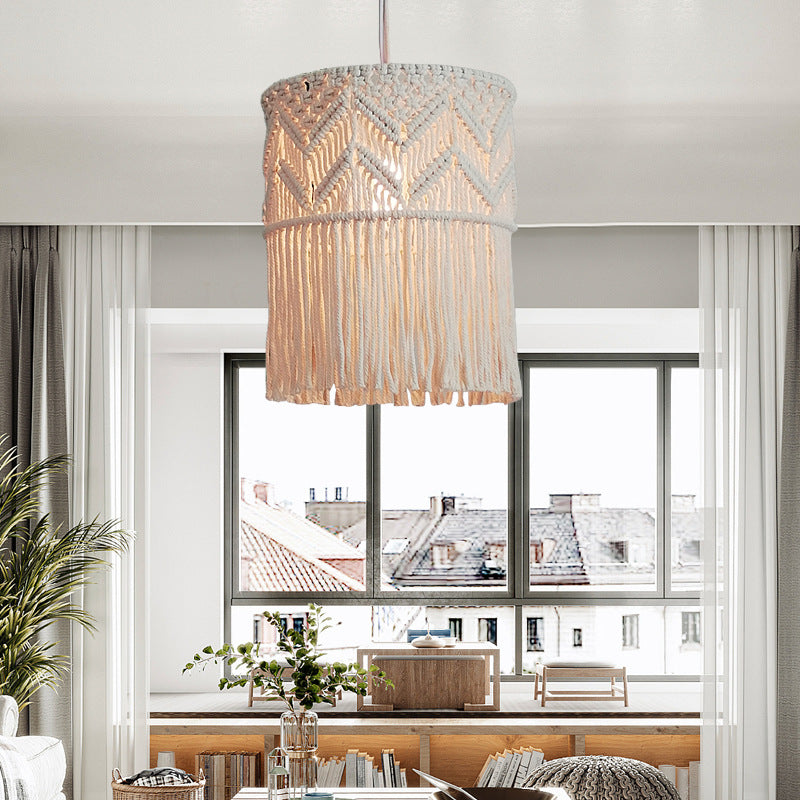 Arturest Pendant Light Woven Rope Chandelier Bohemian Pendant Lampshade