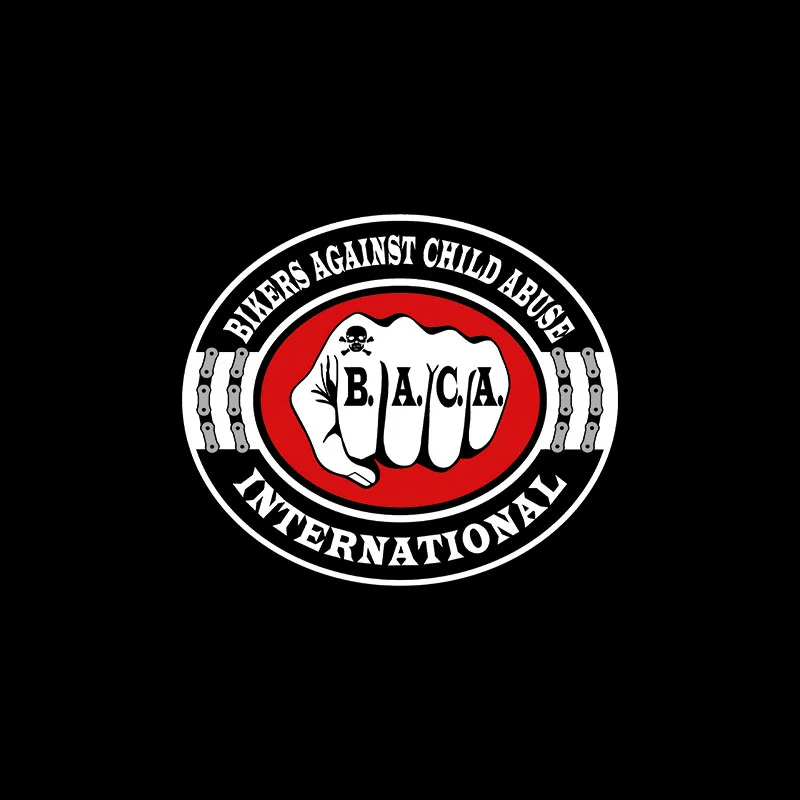 B.A.C.A. BIKERS AGAINST CHILD ABUSE Black Print T-Shirt