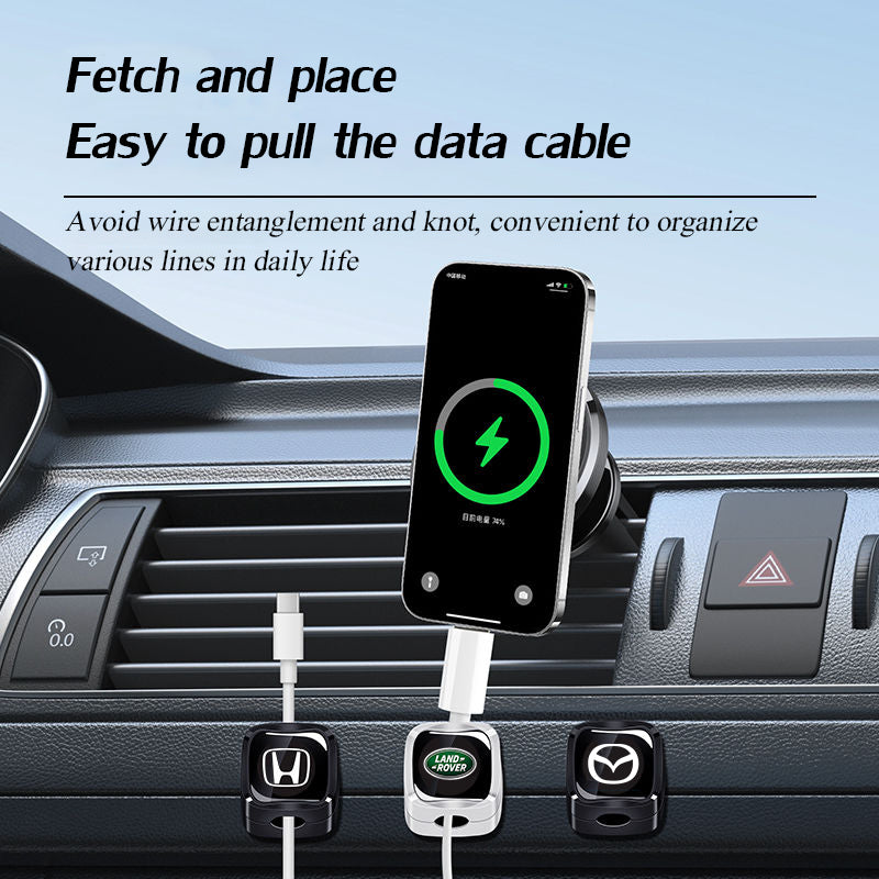 The new magnetic cable organizer car usb data cable is collected and fixed
