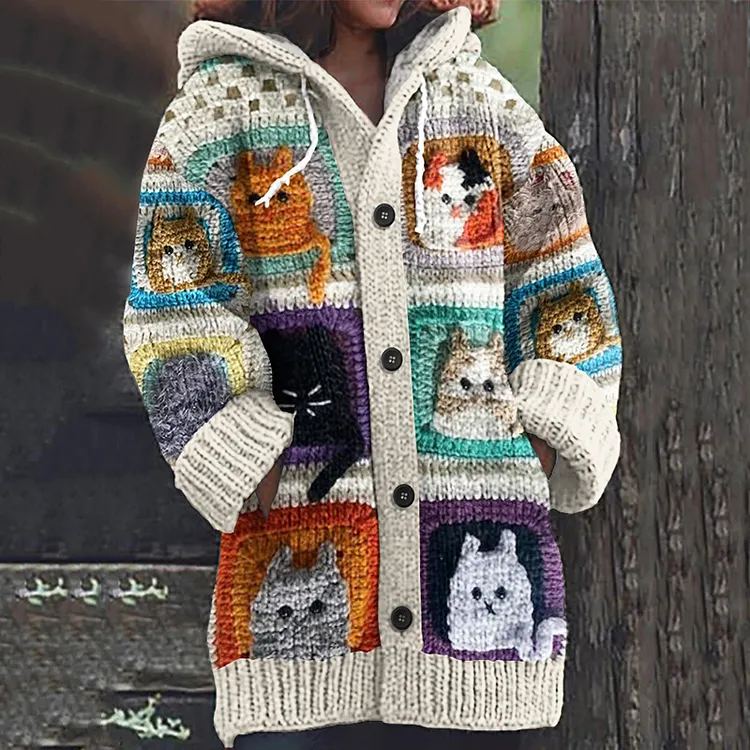 Cute Cats Worlds Crochet Pattern Cozy Cardigan Sweater