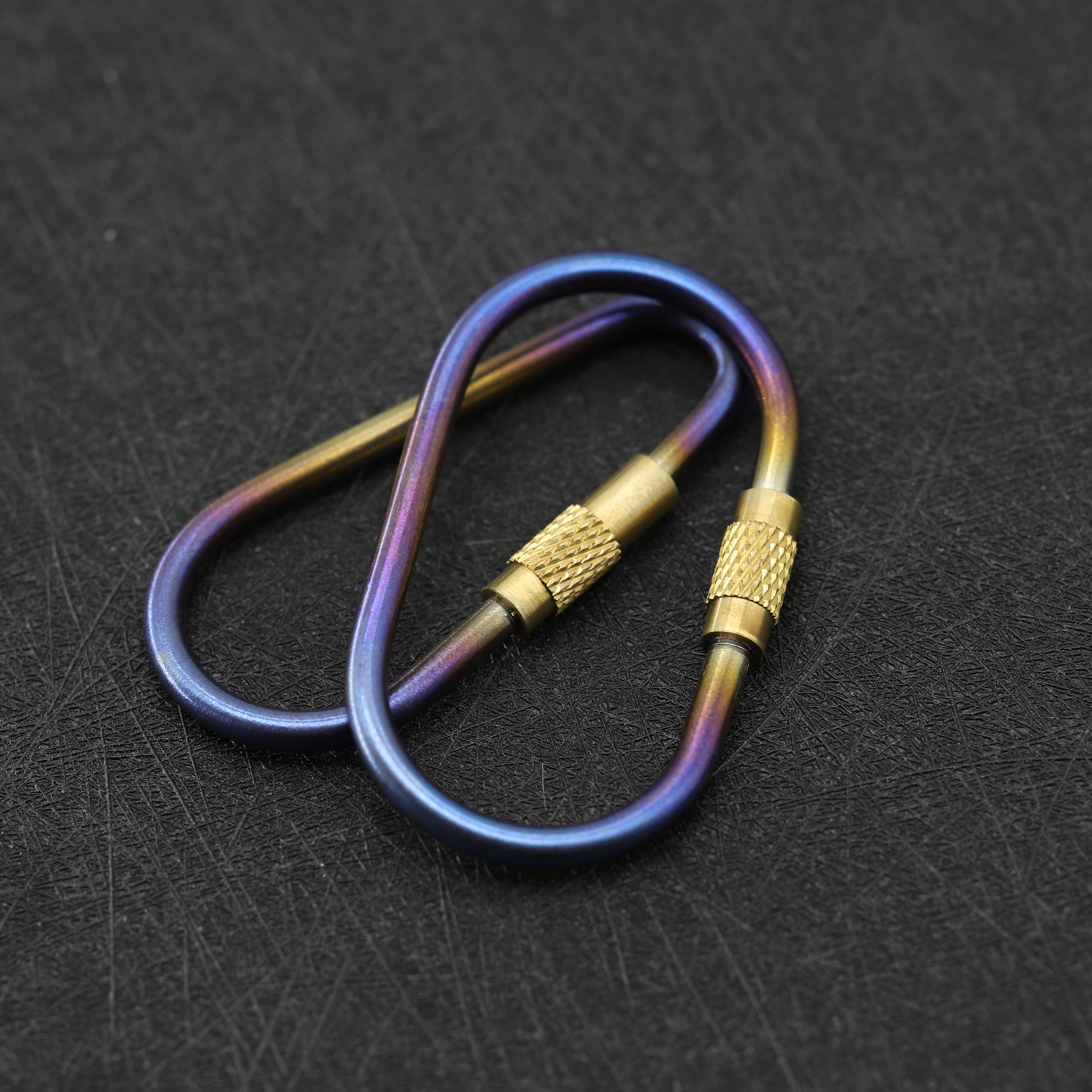 Titanium Key Chain With Brass Locknut