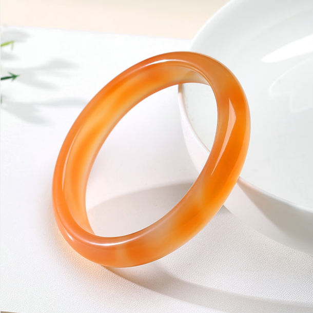 High Standard Sugar Orange Jade Bracelet Bangle - A Delicate Blend of ...