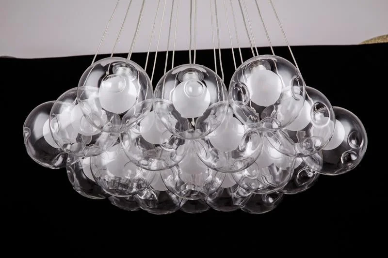Nordic Modern LED Double-Deck Glass Ball Pendant Lights G4 Bulb Hall Lights