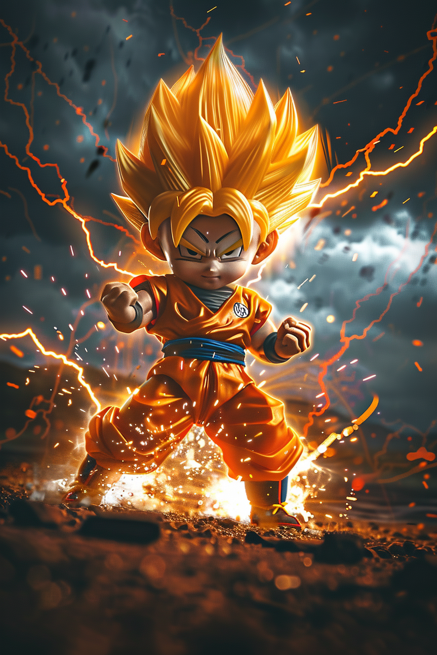 Seven Dragon Balls Lightning Goku (velvet cloth) AB drill full round ...