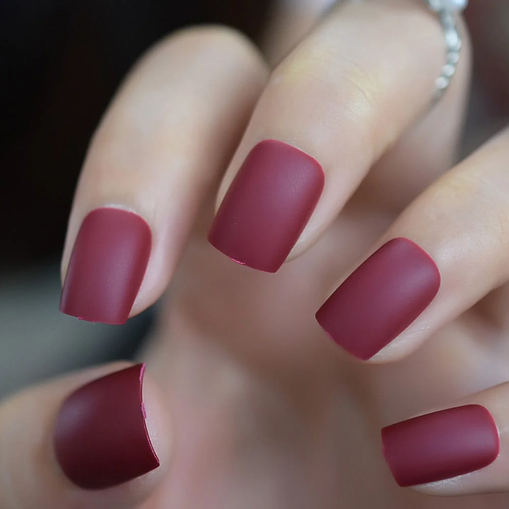 Natural Nude Color Press On Nails Marble White Artificial False Nails ...