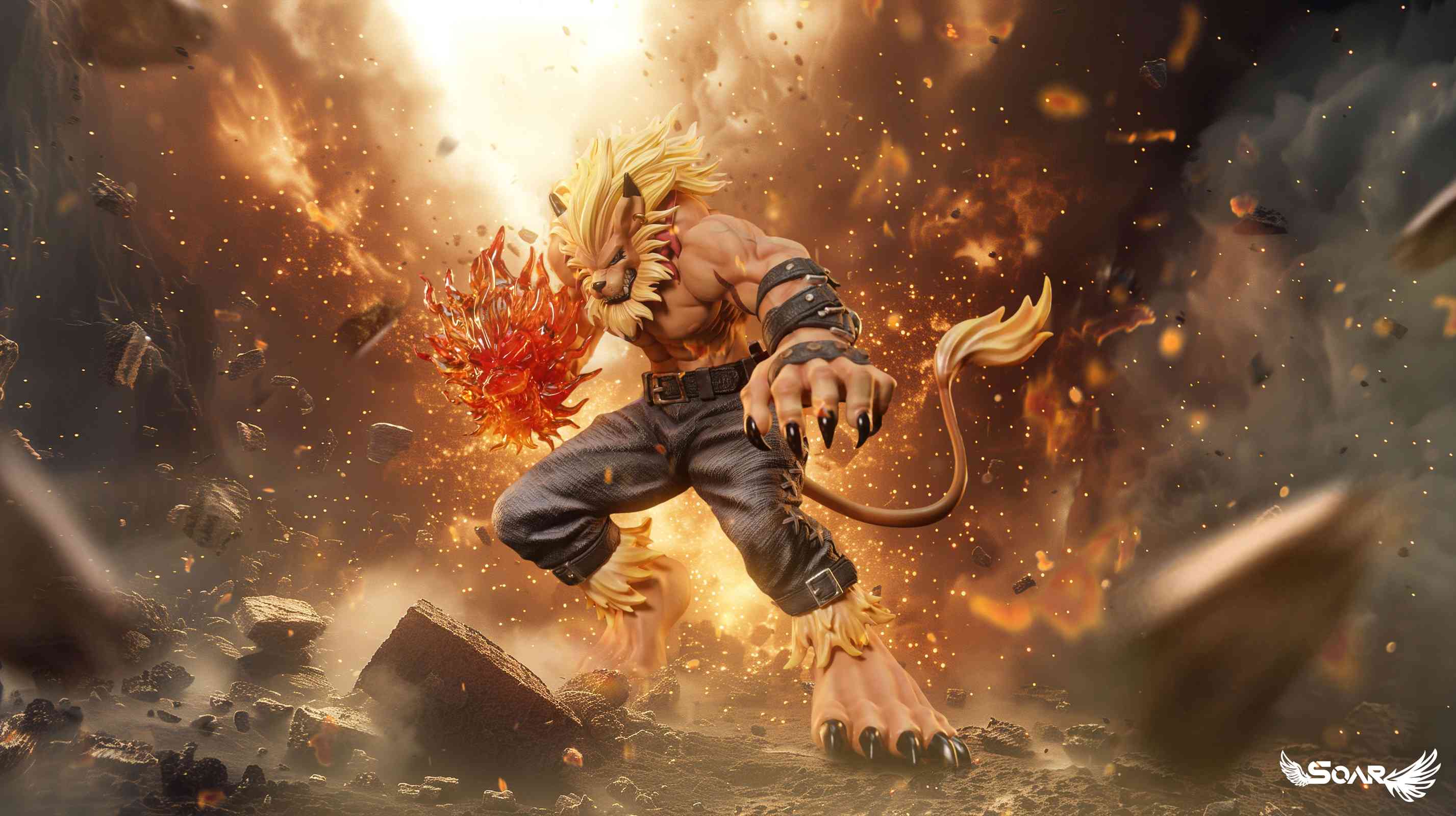 Leomon with LED - Digimon Statue - Soar Studio