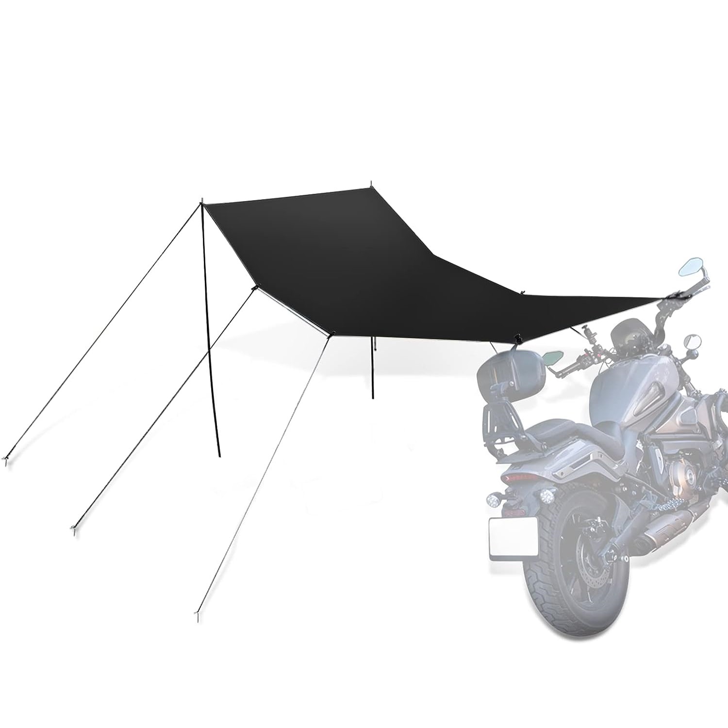 Motorcycle Sun Shade Side Shelter Rooftop Silver Painted Tent ...