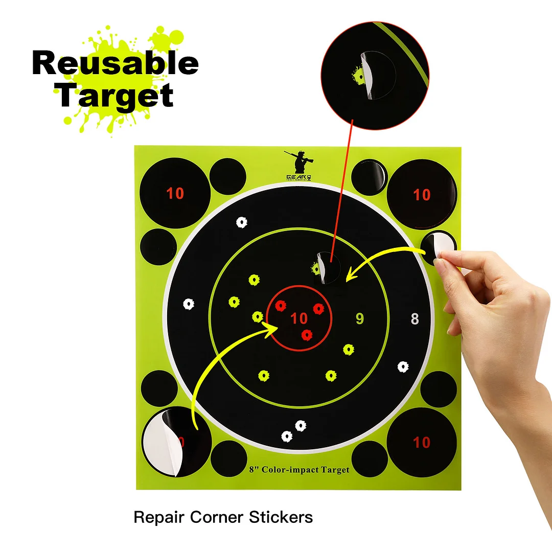 GearOZ Splatter Shooting Target, 10/30 PCS 8” Instant Reactive Target ...