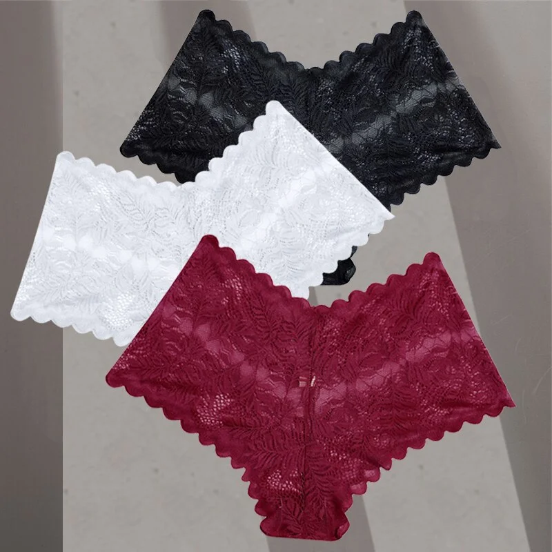Uaang Mesh Lace Briefs for Women Low Rise Hollow Out Underwear Ladies ...