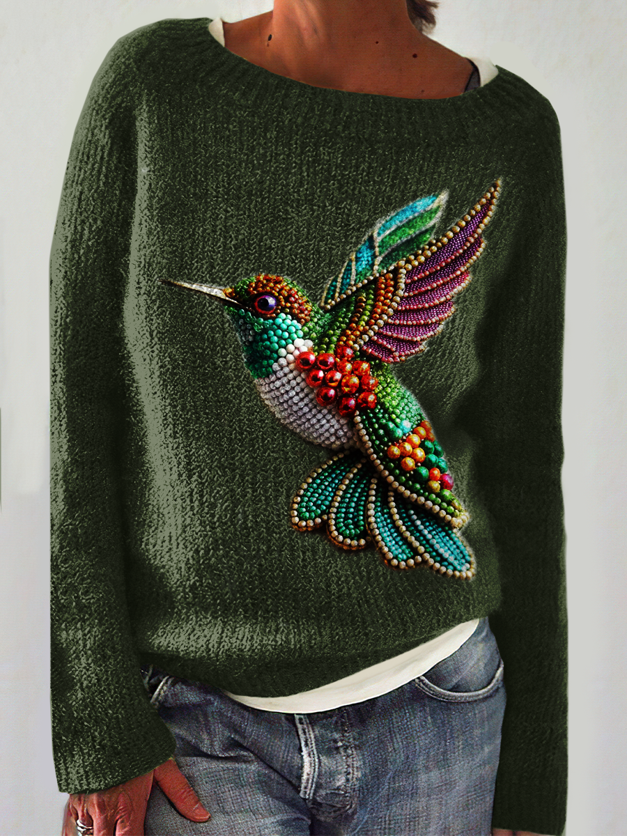 Hummingbird Art Casual Sweater