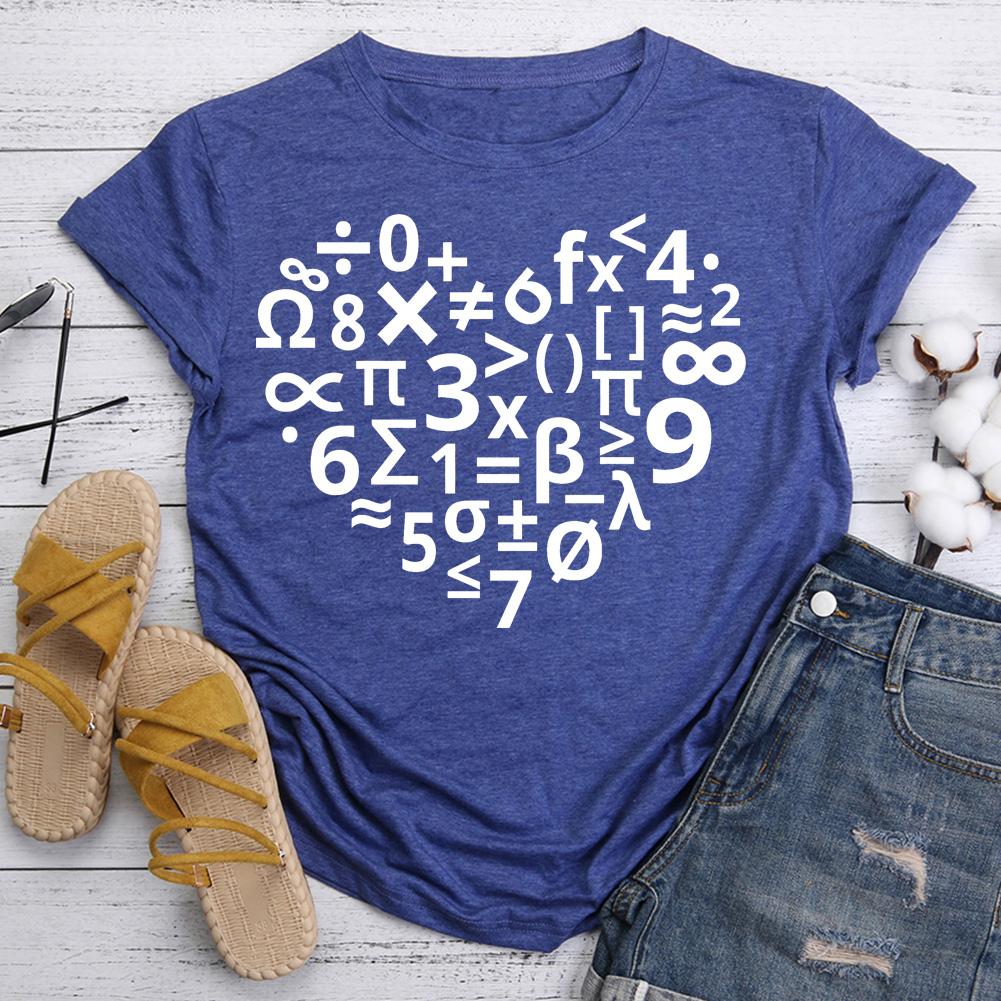 ANB - Math symbol love heart Book Lovers Tee -05981