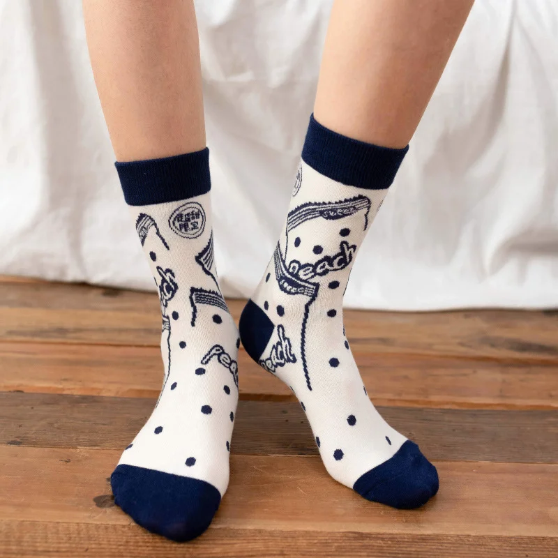 CUTE CARTOON ILLUSTRATION SOCKS (5 pairs)