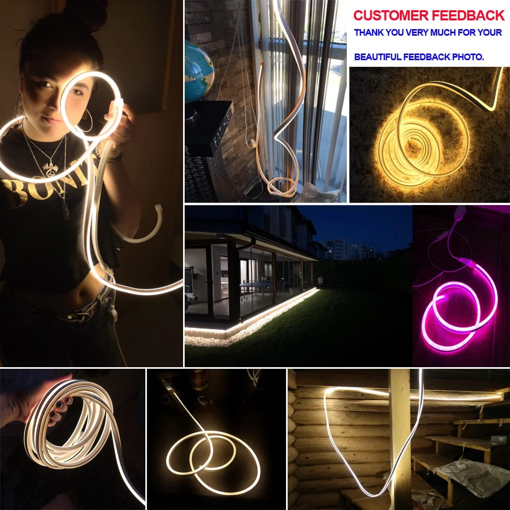 Neon Flex Led Strip Light AC220V SMD2835 Waterproof Flexible Lighting ...