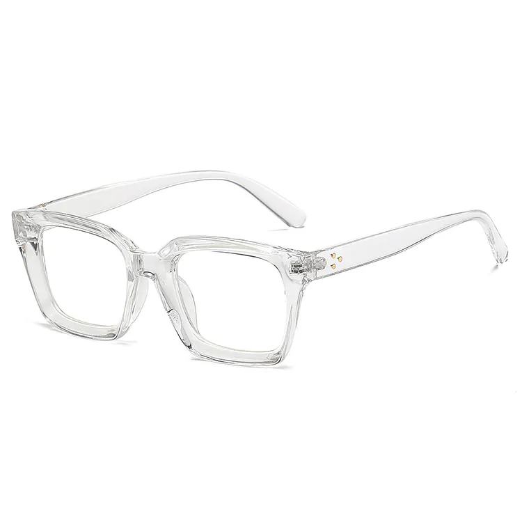 Retro Rectangle Large Frame Glasses Frame Women Square Anti Blue Light ...