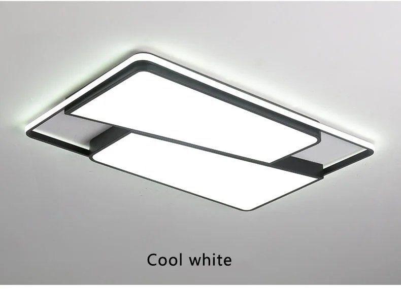 Black Frame Modern Led Ceiling Light For Living room Bedroom Dining ...