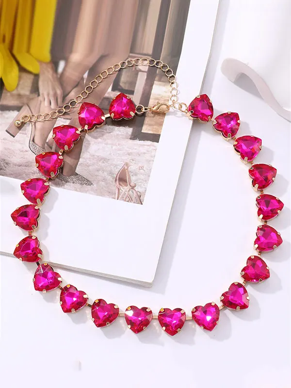 Dazzling Opulence: Chains Rhine Stones Necklaces Accessories