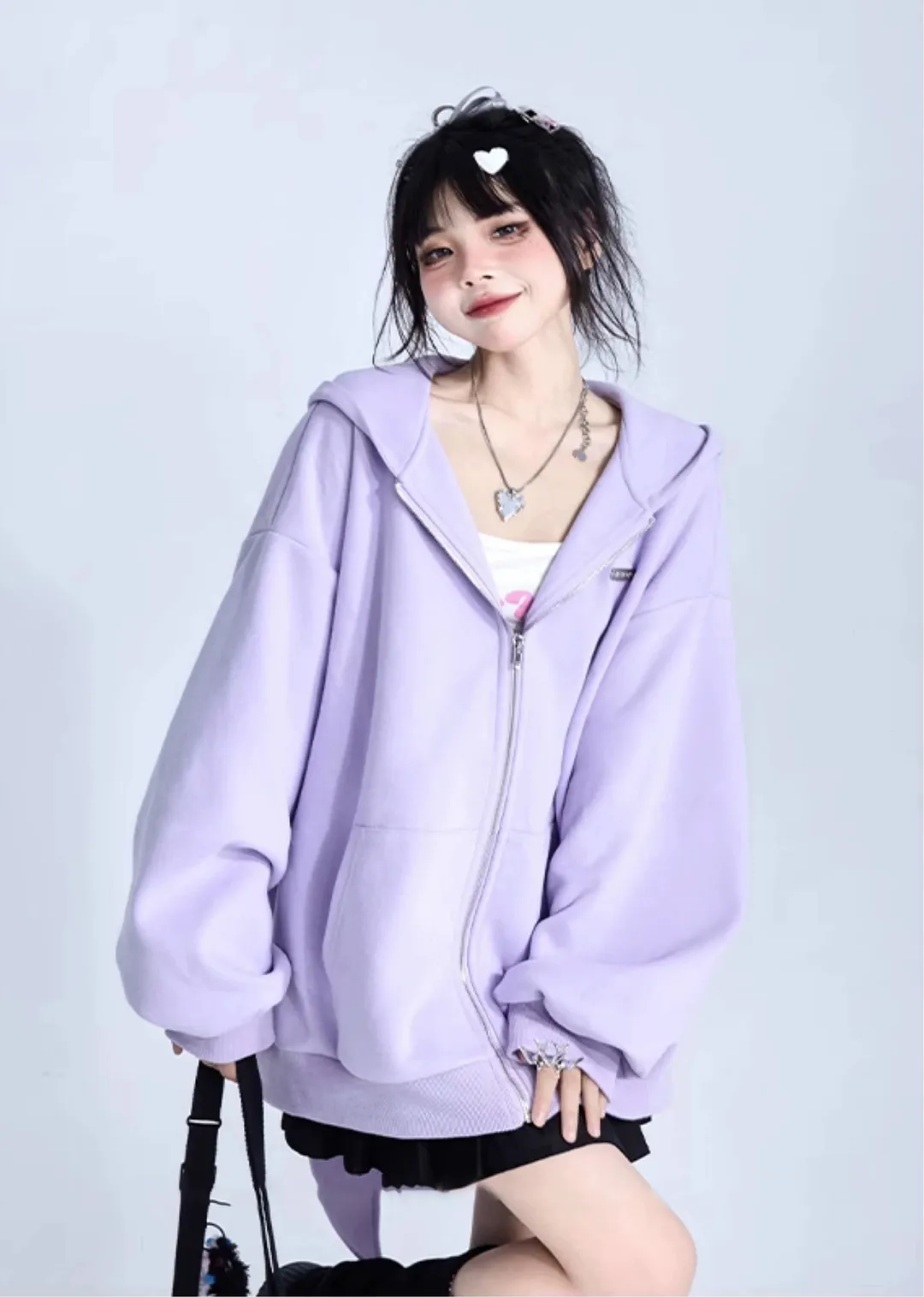 LARGE BUNNY EAR ZIP UP HOODIE