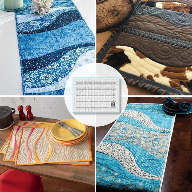 Patchwork Quilt Curved Slotted Ruler - With Instructions