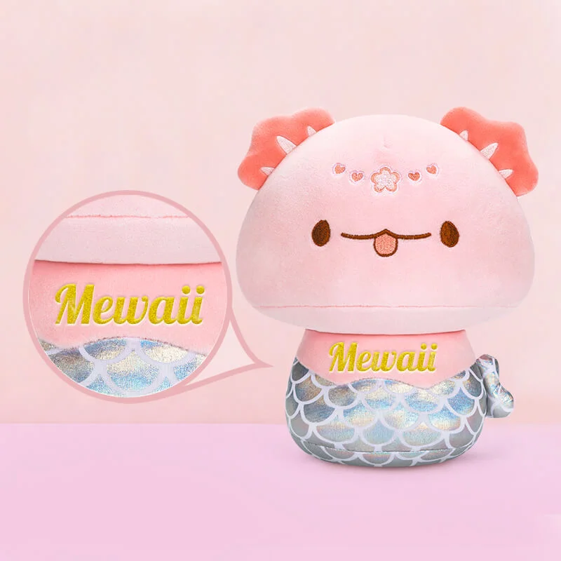 Mewaii Mushroom Family Mermaid Axolotl Kawaii Plush Pillow Squish Toy