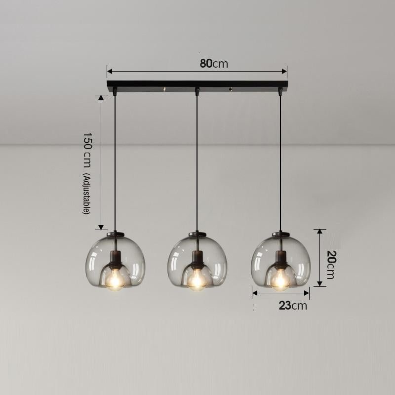 Nordic Glass Chandeliers Three-headed Combination Lamps