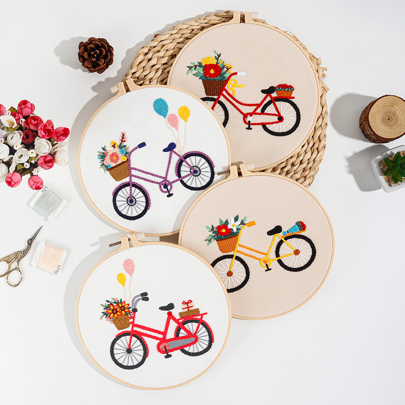UrCustomHUB - Bicycle Bliss Embroidery Kit: Ride into Creativity with ...