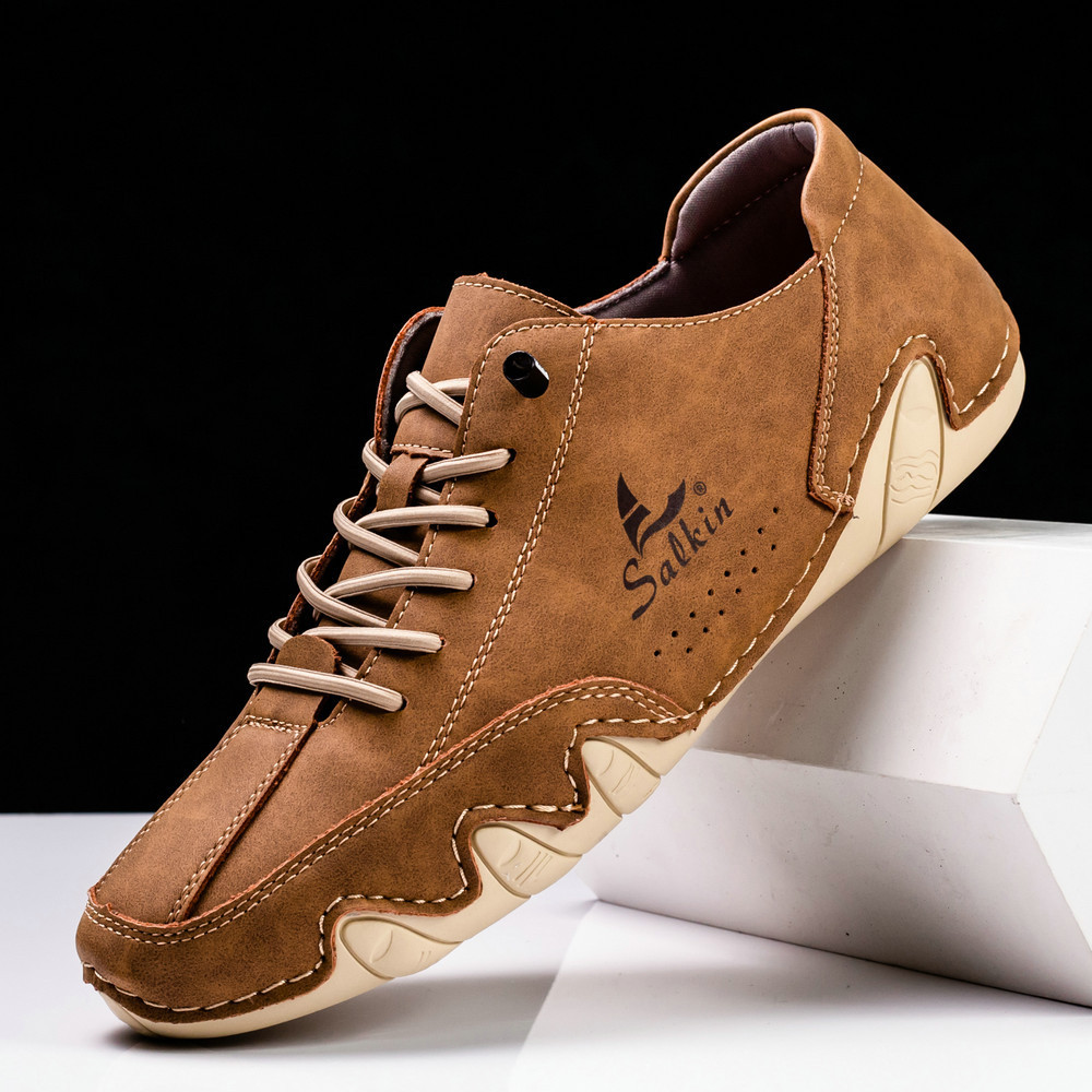 Arkget Shoes | Men's Leather Barefoot Shoes Slip On Loafers