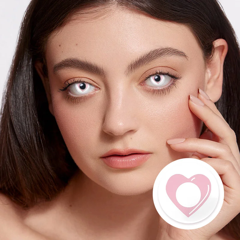 Pink Heart Halloween Cosplay Contacts