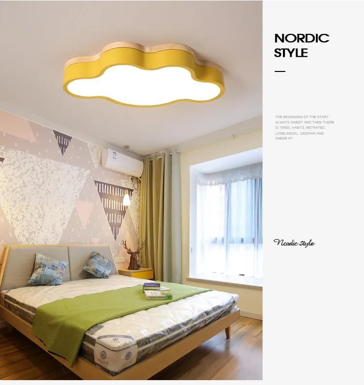 Modern LED Ceiling Light Indoor Lamp Wood Color Cloud Metal Kitchen ...