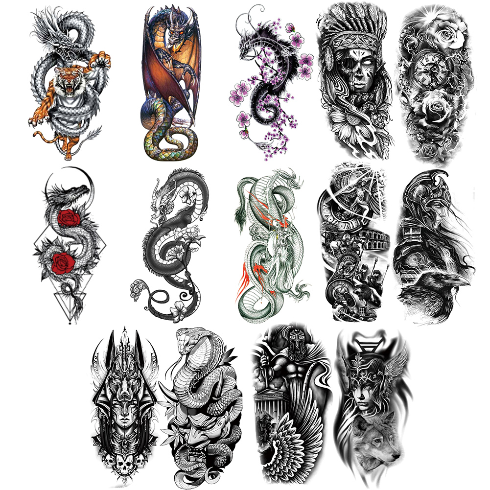 Animal Temporary Tattoo Fashion Fake Tattoo Design Water Transfer for ...