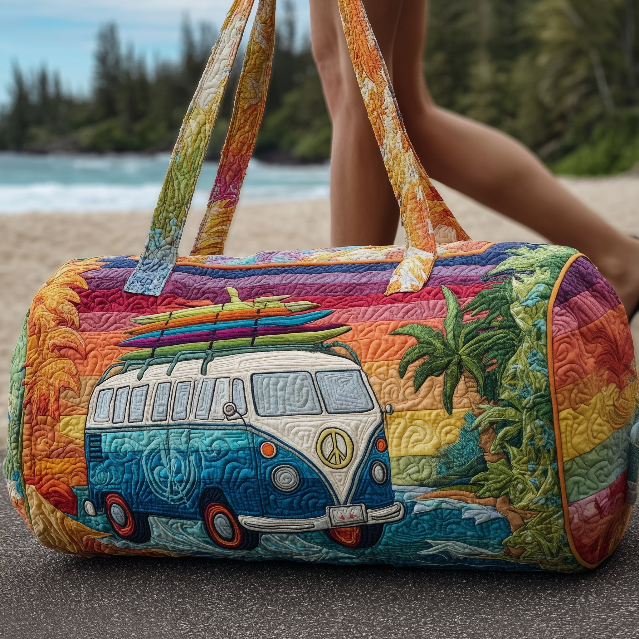 Hippie Van Quilted Duffle Bag GFTOMA3626