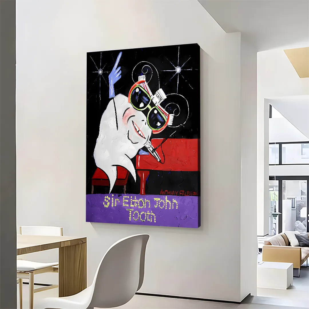Sir Elton John Tooth Canvas Wall Art