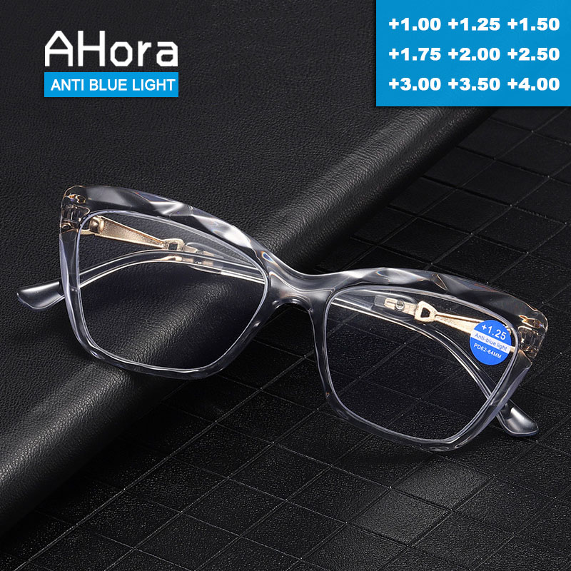 Ahora Retro Cat Eye Blue Light Filter Reading Glasses Womens Anti ...