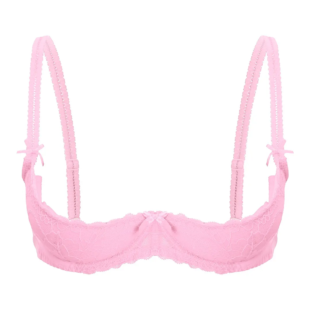 Billionm Womens Lingerie Open Chest Bras 1/2 Cup Push Up Underwire Lace ...