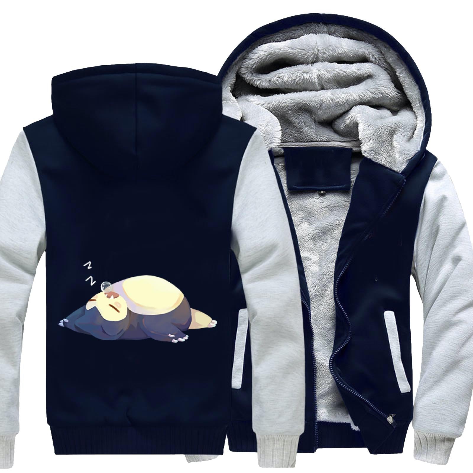 Sleeping Nose Bubbling Snorlax, Pokemon Fleece Jacket