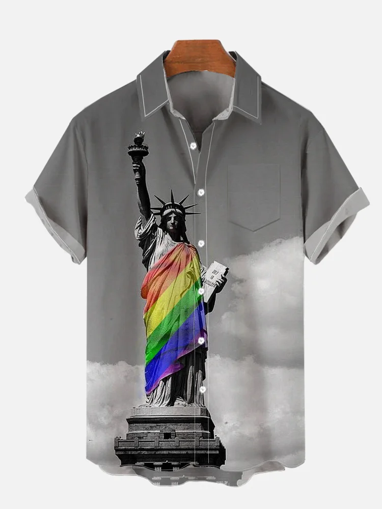 Attractive Statue of Liberty print shirt
