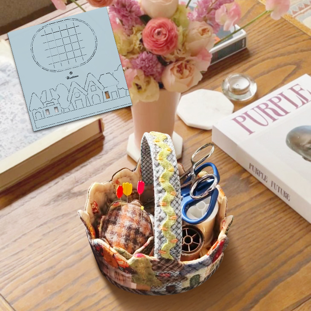 The Cottage Patchwork Storage Basket Template- With Instructions