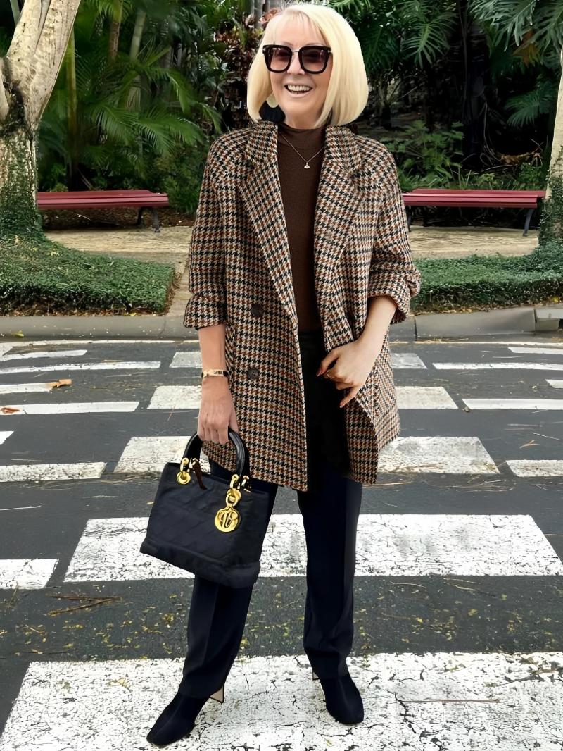 Thousand Birds Plaid Jacket Coat | For Older Women & Senior Ladies Over ...