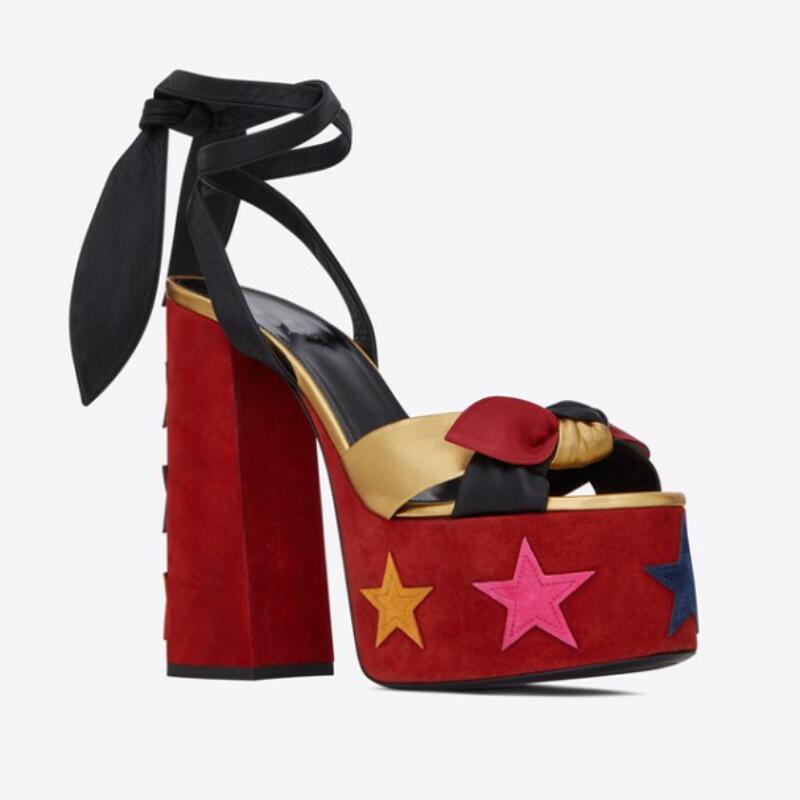 Yyvonne New Printing Women's Sandals High Platfrom Chunky Heels Shoes ...