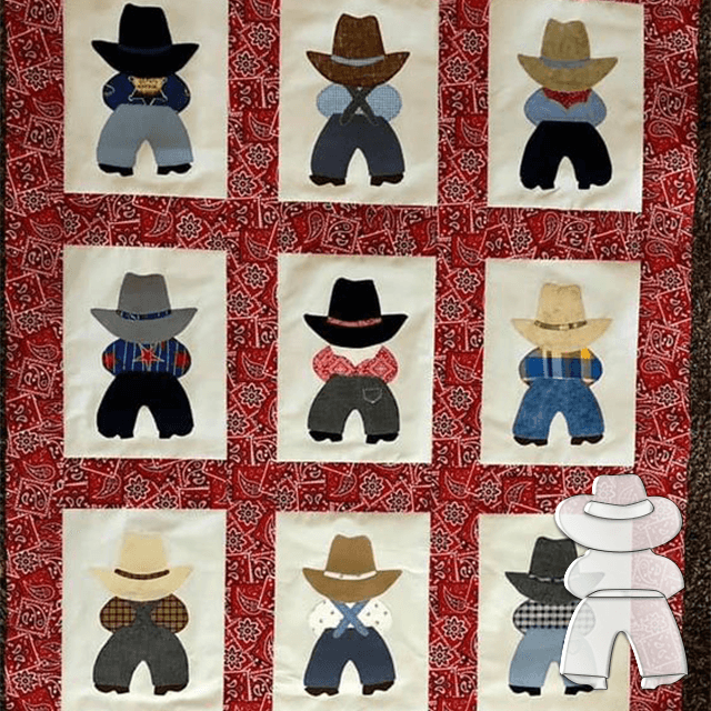 Passionate Cowboys Quilt Sewing Templates -With Instructions