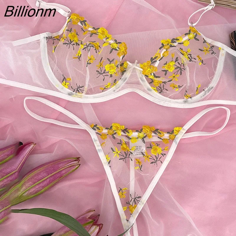 Billionm Embroidery Erotic Lingerie Set Sexy Women's Underwear Floral ...