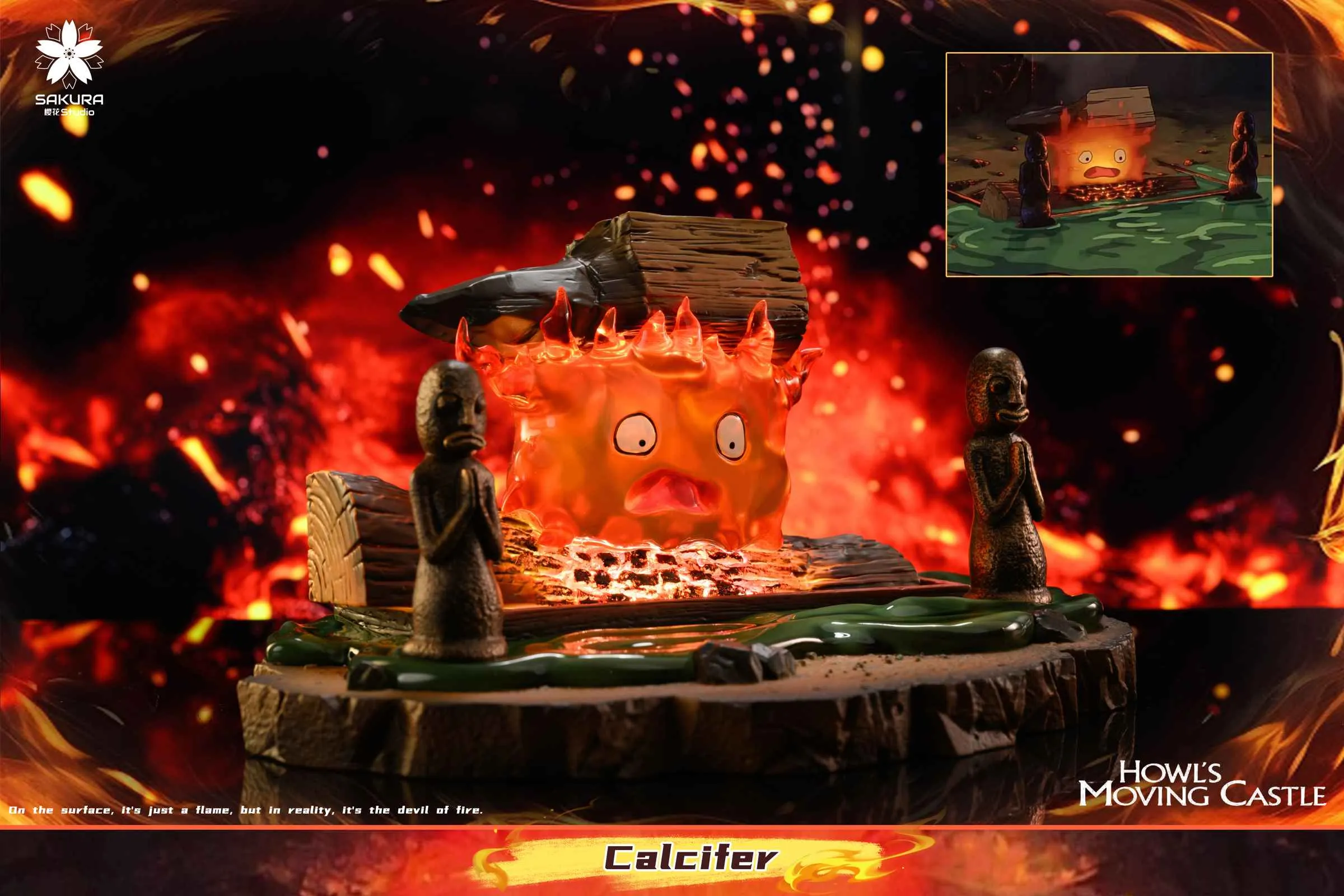 Calcifer with LED - Howl's Moving Castle Resin Statue - YingHua Studio